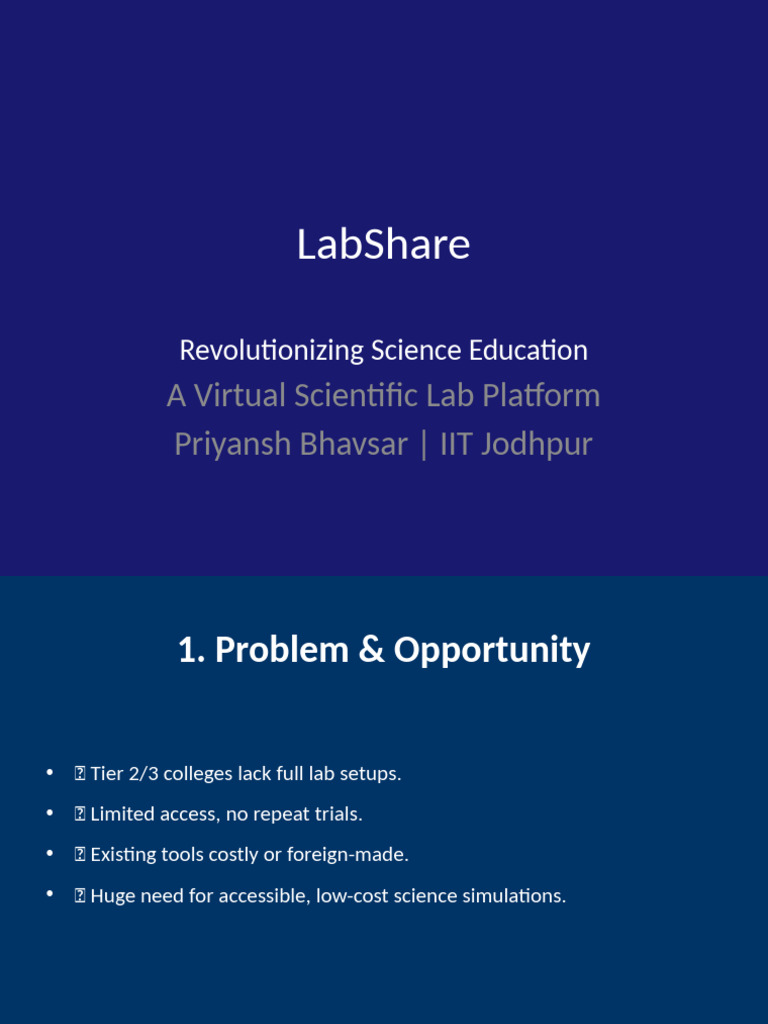 LabShare 10 Slide Business Plan Color | PDF