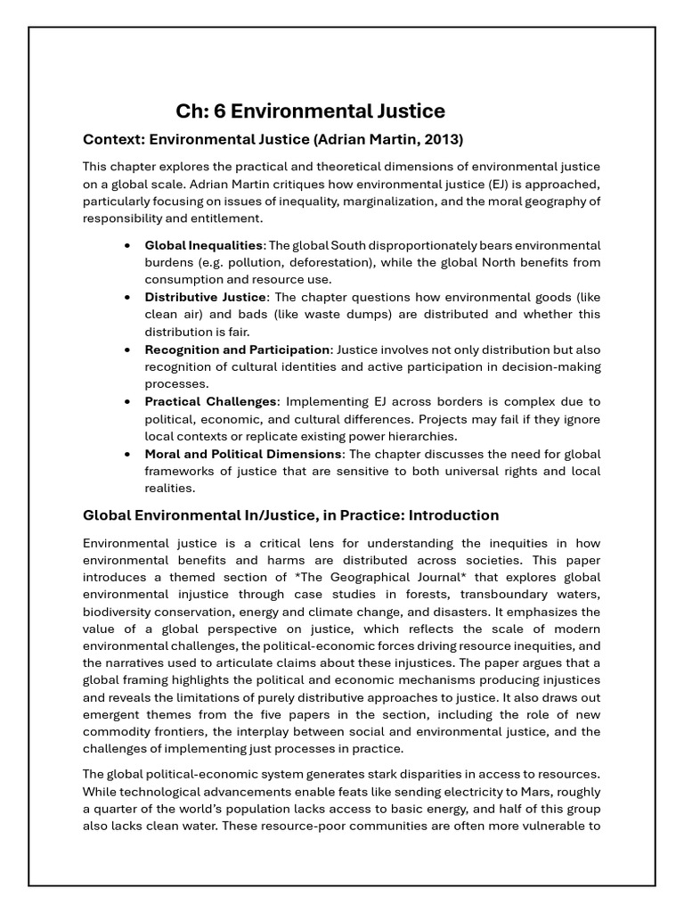 CH 6 Environmental Justice | PDF | Justice | Crime & Violence