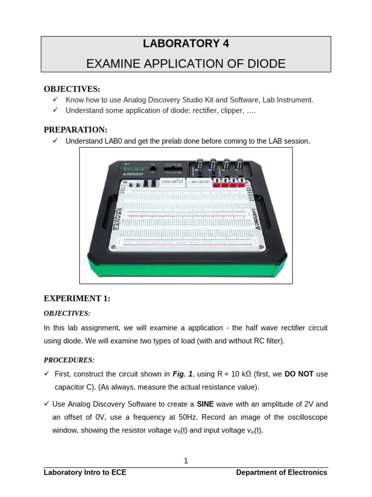 2 Ece Lab4 Diode Application | PDF | Rectifier | Diode
