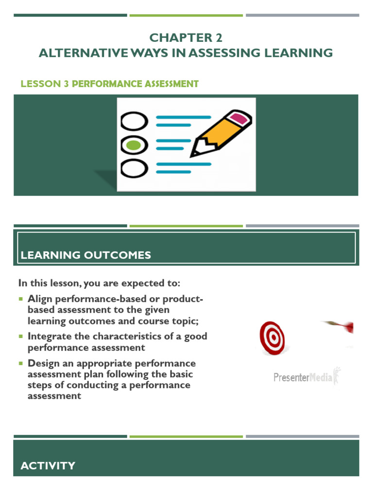 Chapter 2 LESSON 3 Performance Assessment | PDF | Educational Assessment | Rubric (Academic)