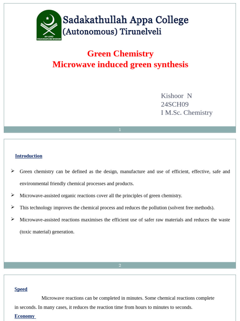 24SCH09 Green Chemistry | PDF