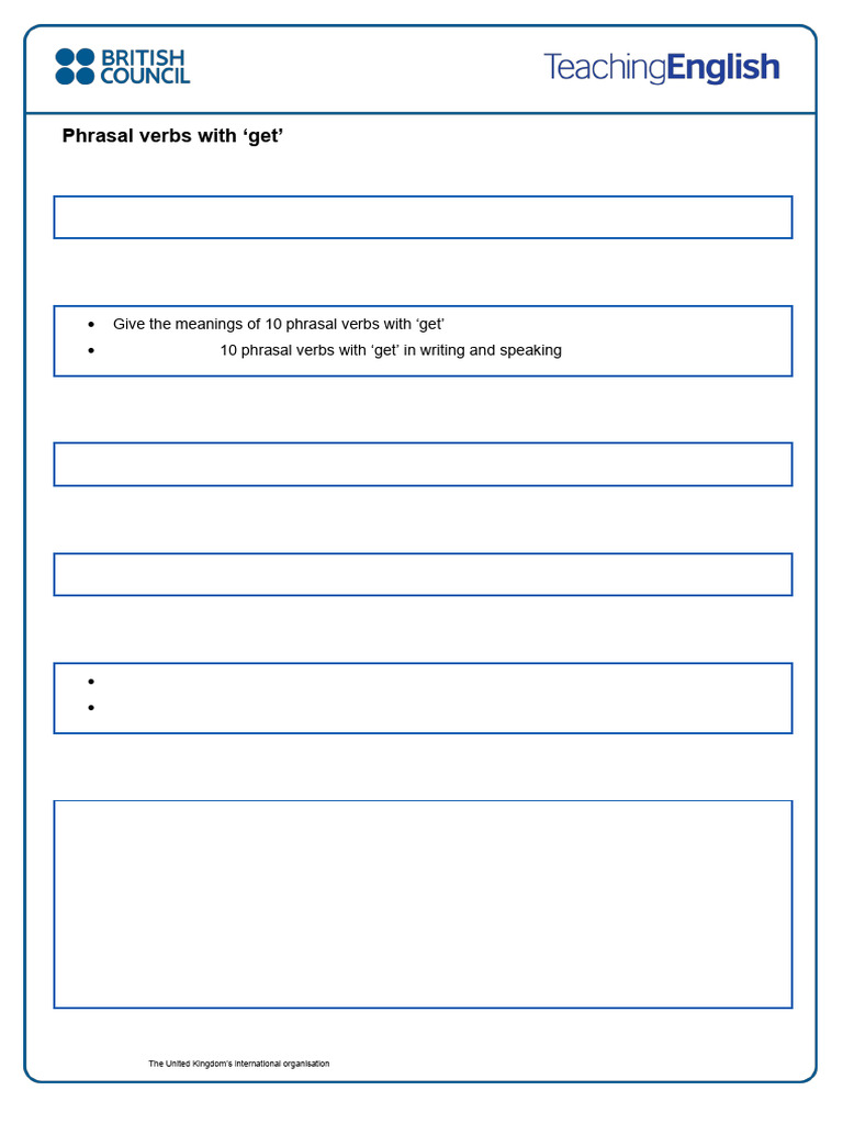 Phrasal Verbs Get LP 0 | PDF | English Language | Learning
