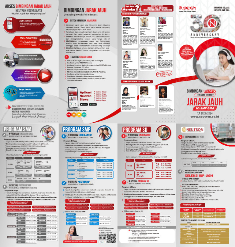 Brosur Bimbingan Belajar Online Neutron | PDF