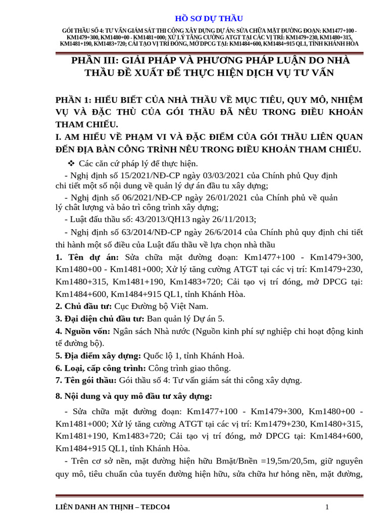 Phan III. GP Va PP Luan Km1477, Ql1 Kh-Ok | PDF