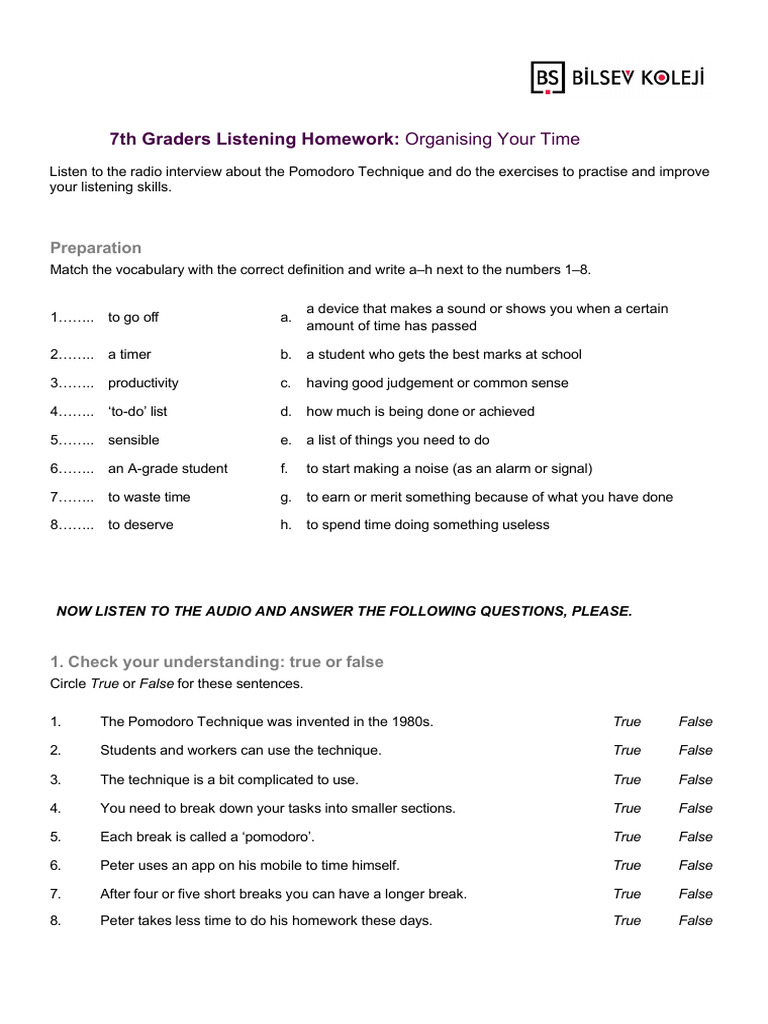 9 Organising Your Time Listening | PDF