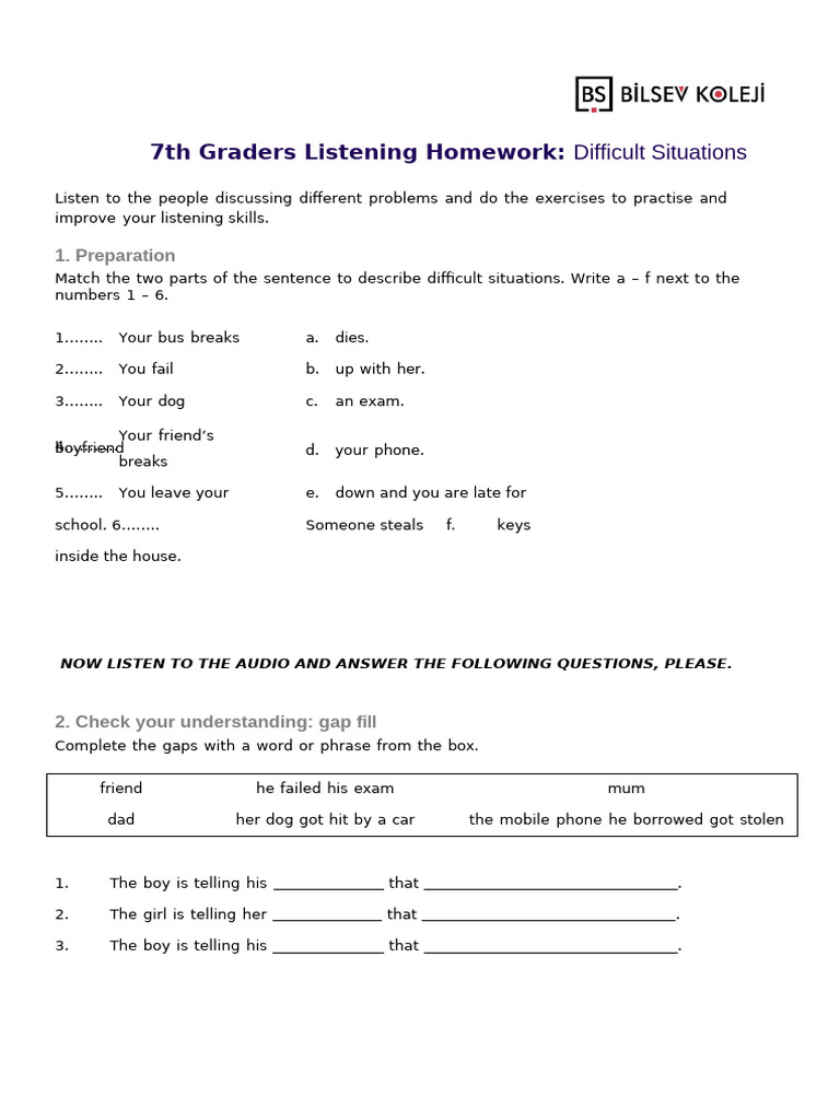 4 Difficult Situations Listening | PDF