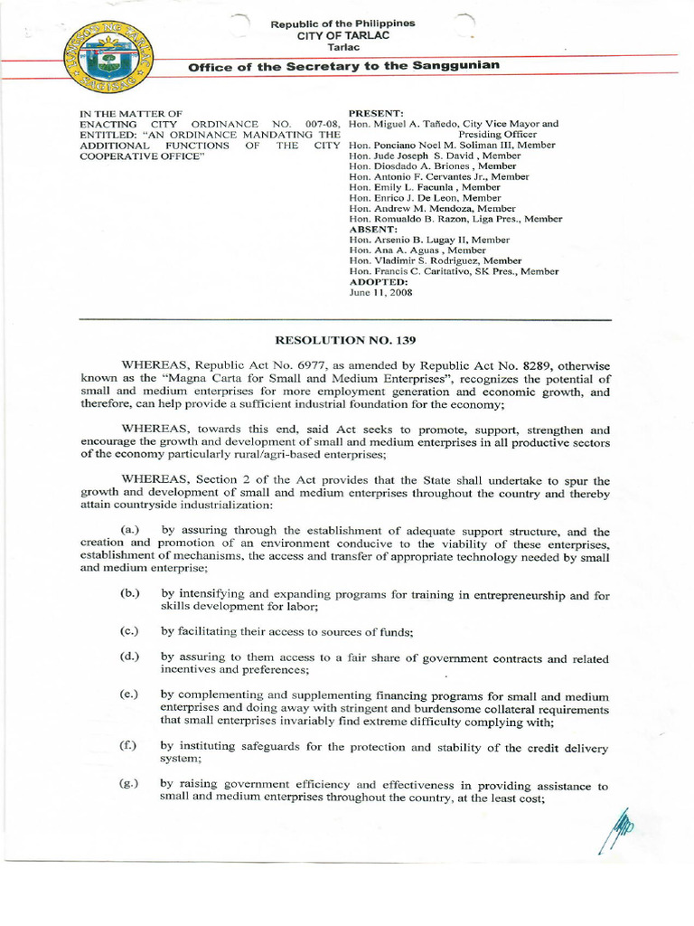 CO No. 007-08-Reso No. 139-2008 | PDF