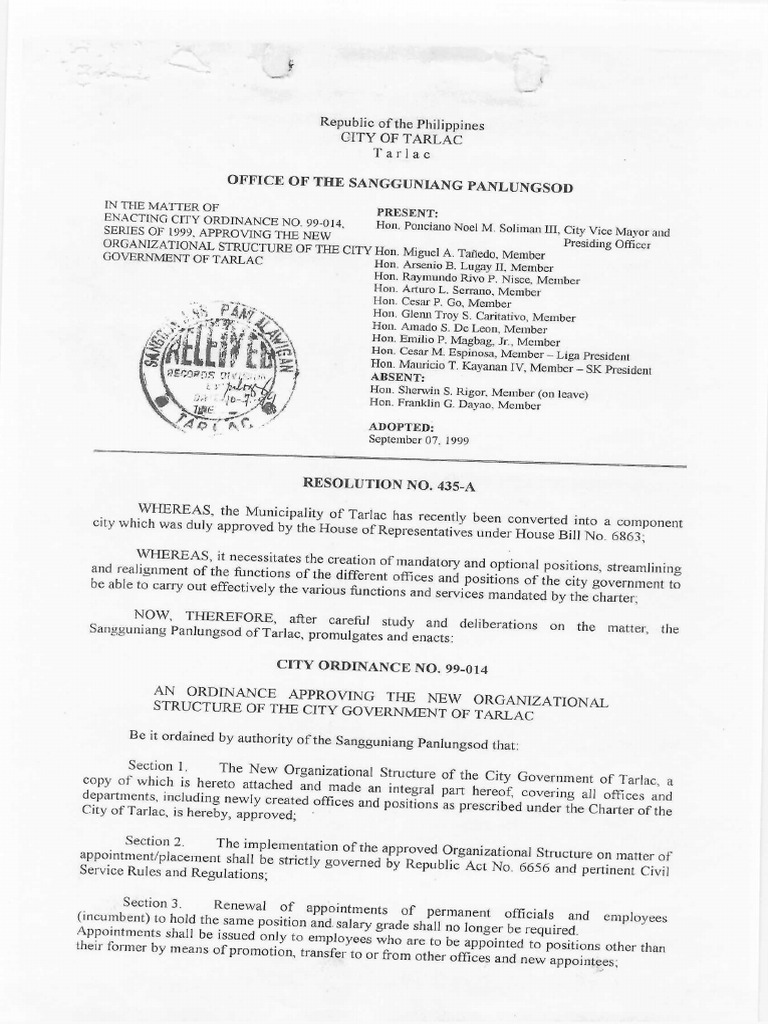 CO No. 99-014 Reso No. 435-A (Coop Structure) | PDF