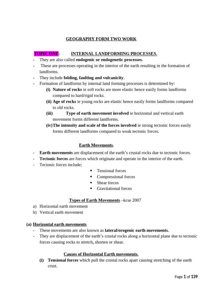 Geog Bk2 - Mr. Ogoti R.M-1 | PDF | Plate Tectonics | Fault (Geology)
