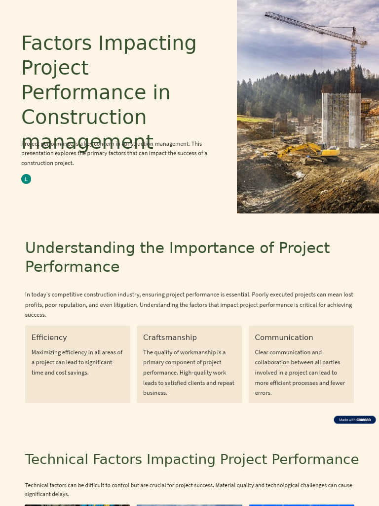 Factors Impacting Project Performance in Construction Management | PDF | Project Management ...