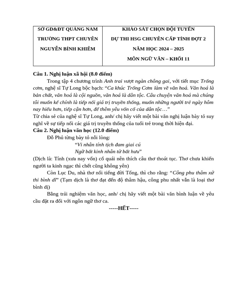 ĐỀ KHẢO SÁT 11 | PDF