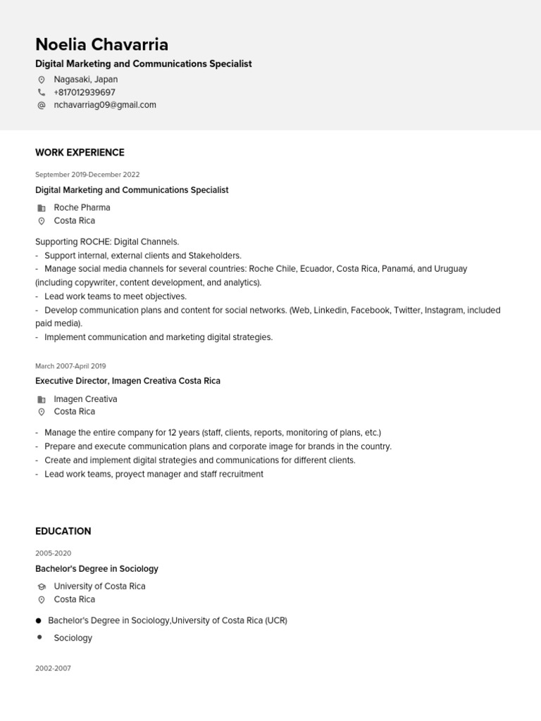 Noelia Chavarria CV Ing | PDF