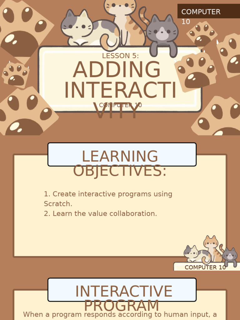 COMP 10-LESSON 5-ADDING INTERACTIVITY | PDF | Button (Computing) | Computer Keyboard