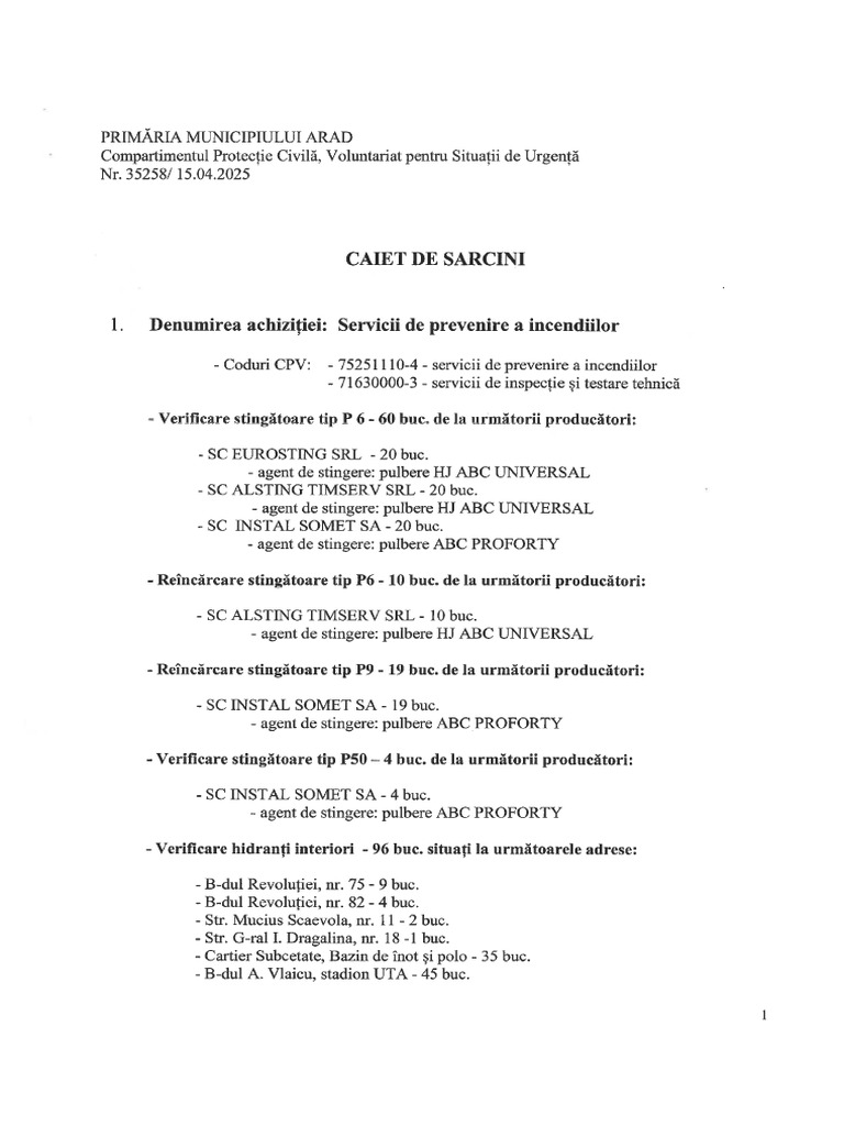 Caiet de Sarcini | PDF