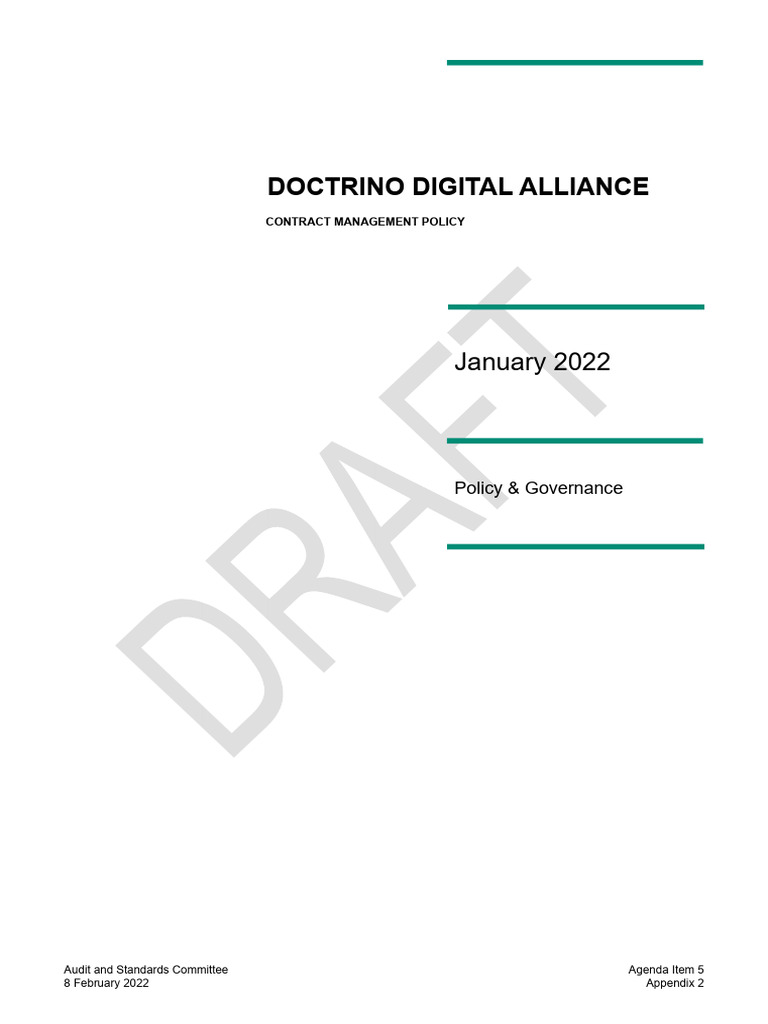 Doctrino Contract Management Policy | PDF | Procurement | Supply Chain