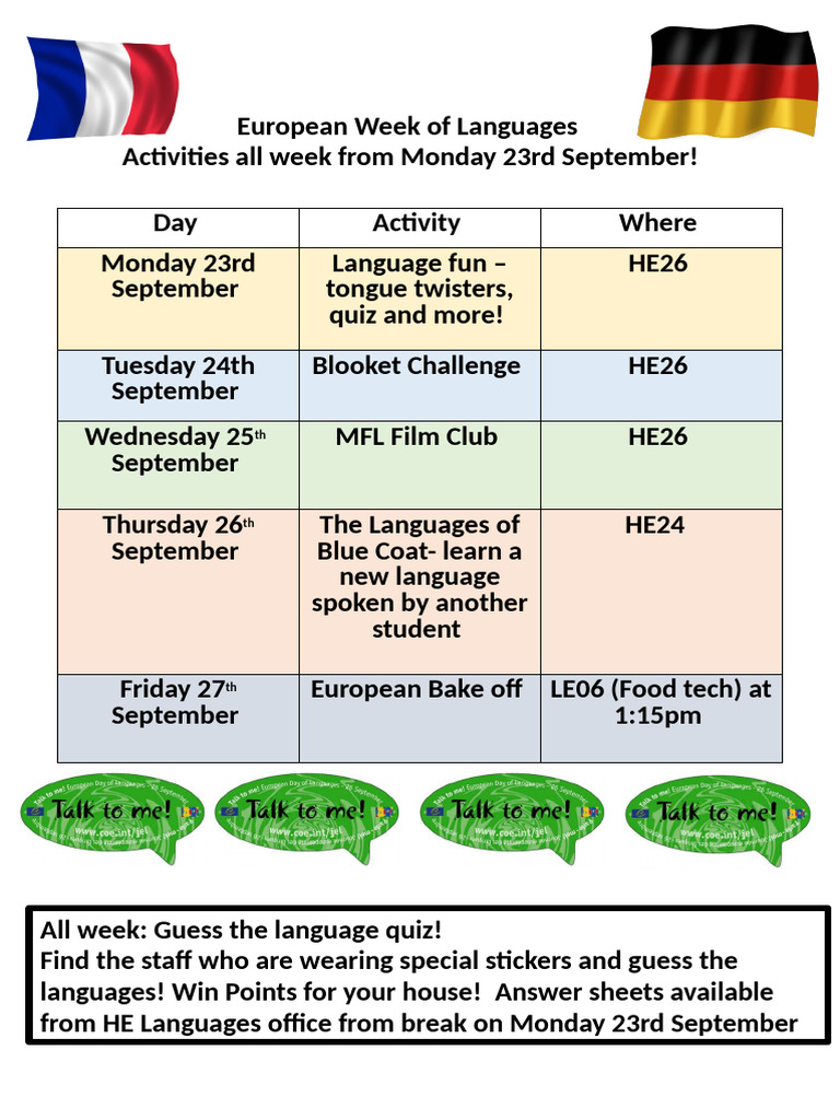 European Week of Languages Activities | PDF