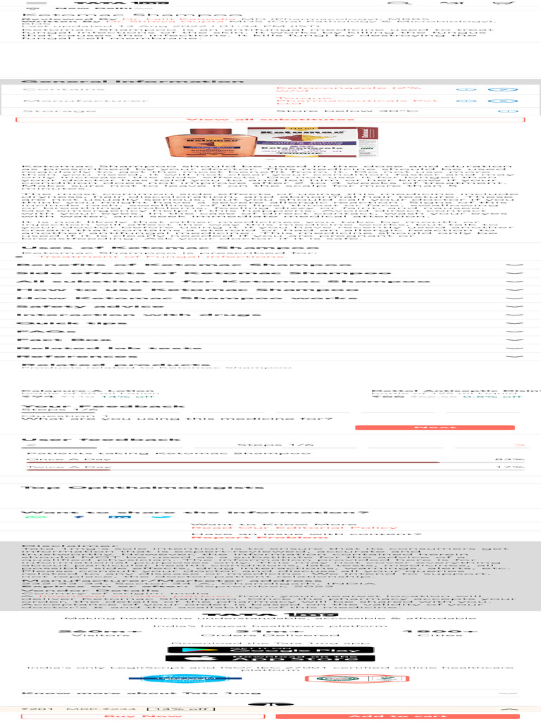 Ketomac Shampoo View Uses, Side Effects, Price and Substitutes 1mg ...