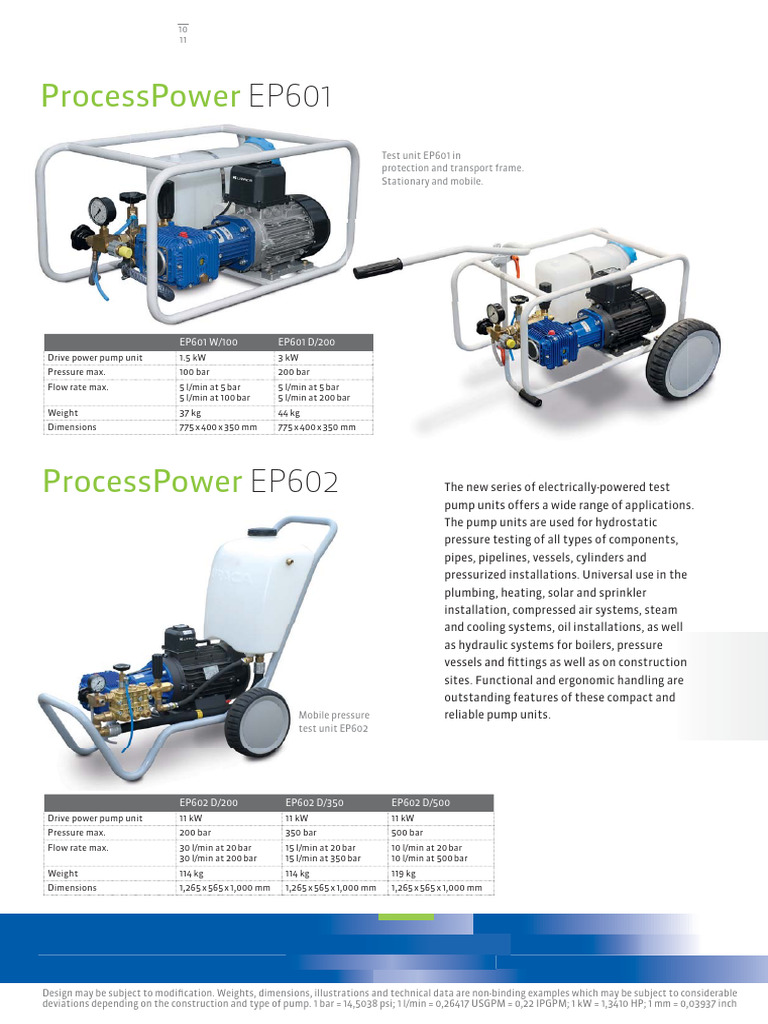 Electrically Hydrotest Pumps | PDF | Pump | Home Appliance