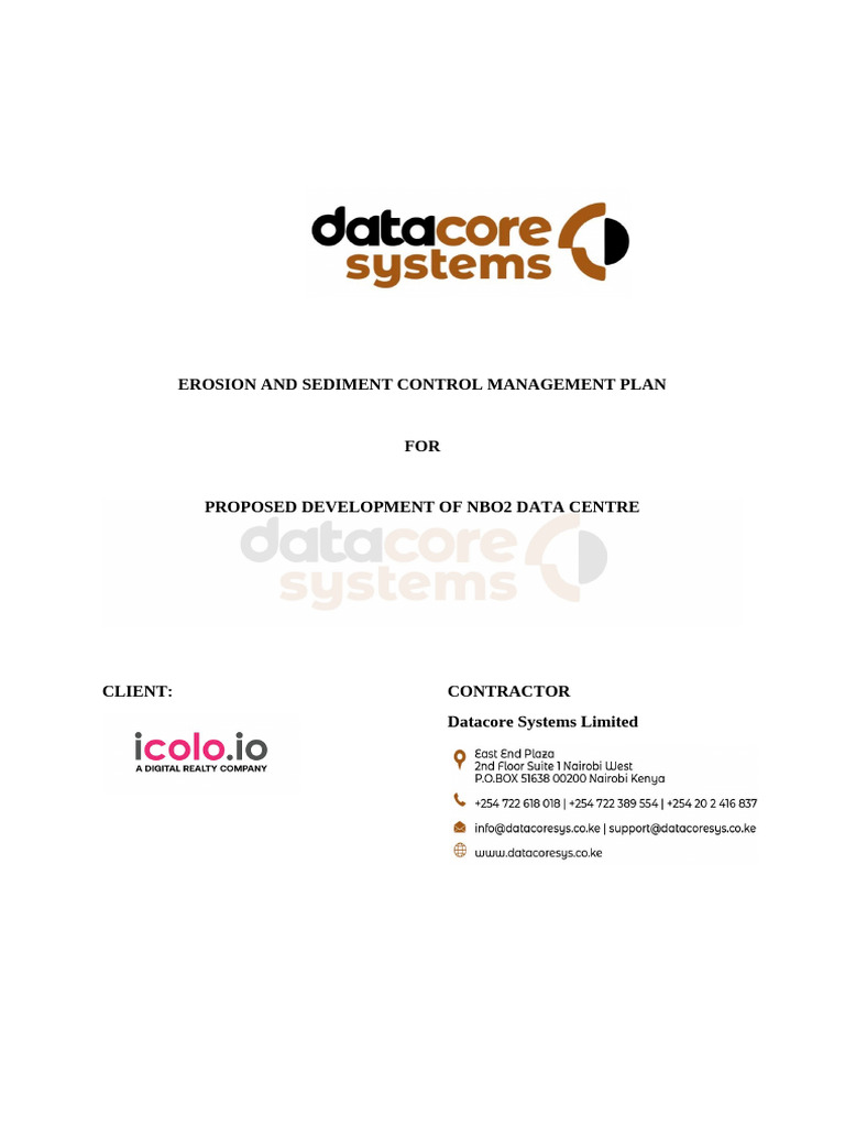 EROSION AND SEDIMENT MANAGEMENT PLAN - Odt | PDF | Dust | Surface Runoff