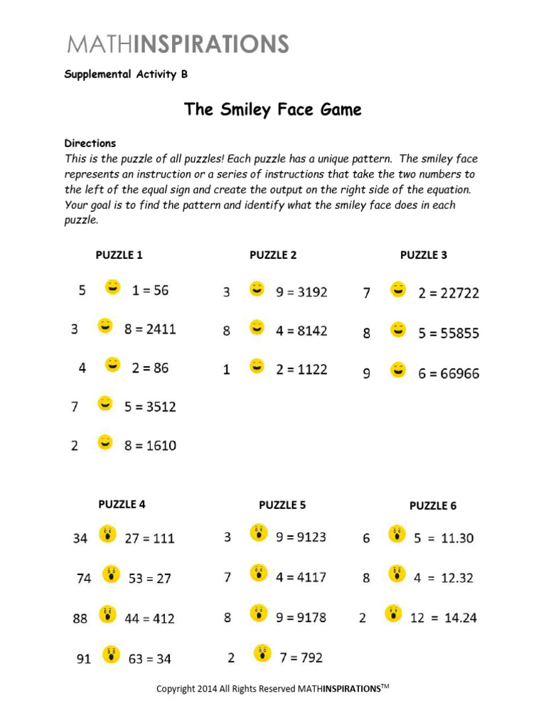 Smiley Face Game | PDF