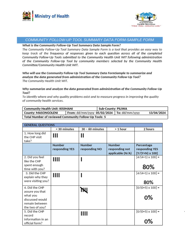Community Follow-Up Tool Summary Data Form Answers | PDF | Pregnancy ...