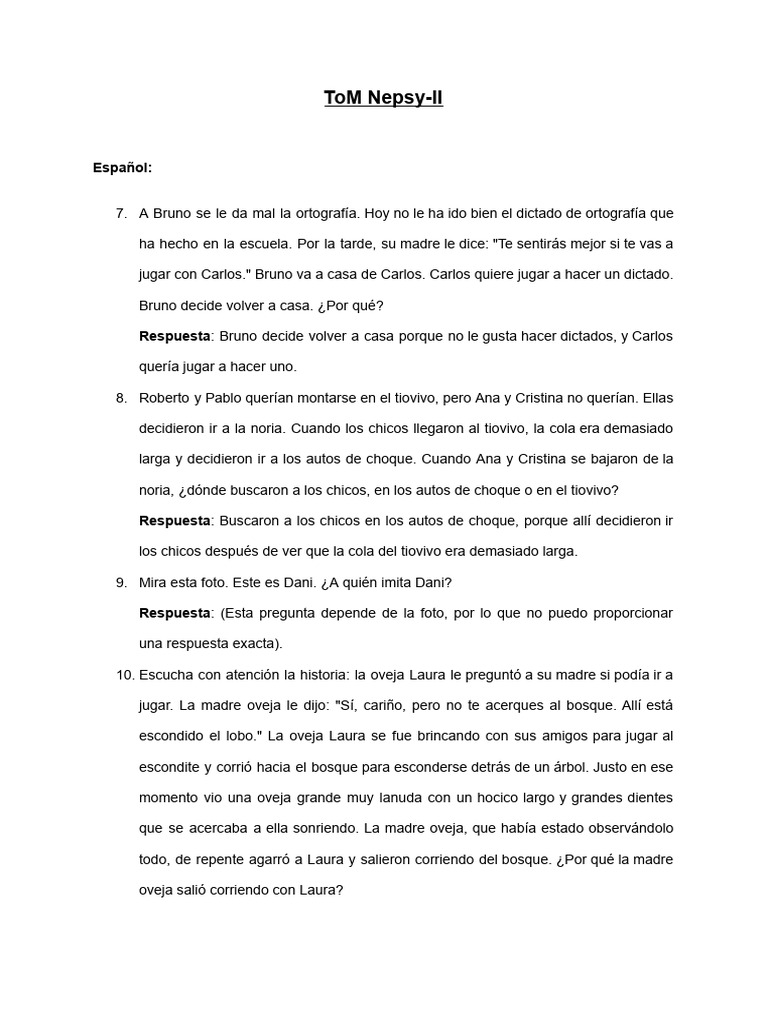 Nepsy-II : Évaluation des enfants | PDF | Mouton | Animaux carnivores