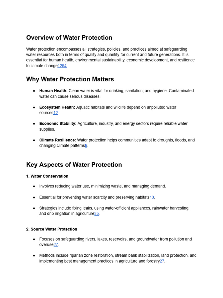 Water Protecion and Other Things | PDF | Physical Geography | Environment