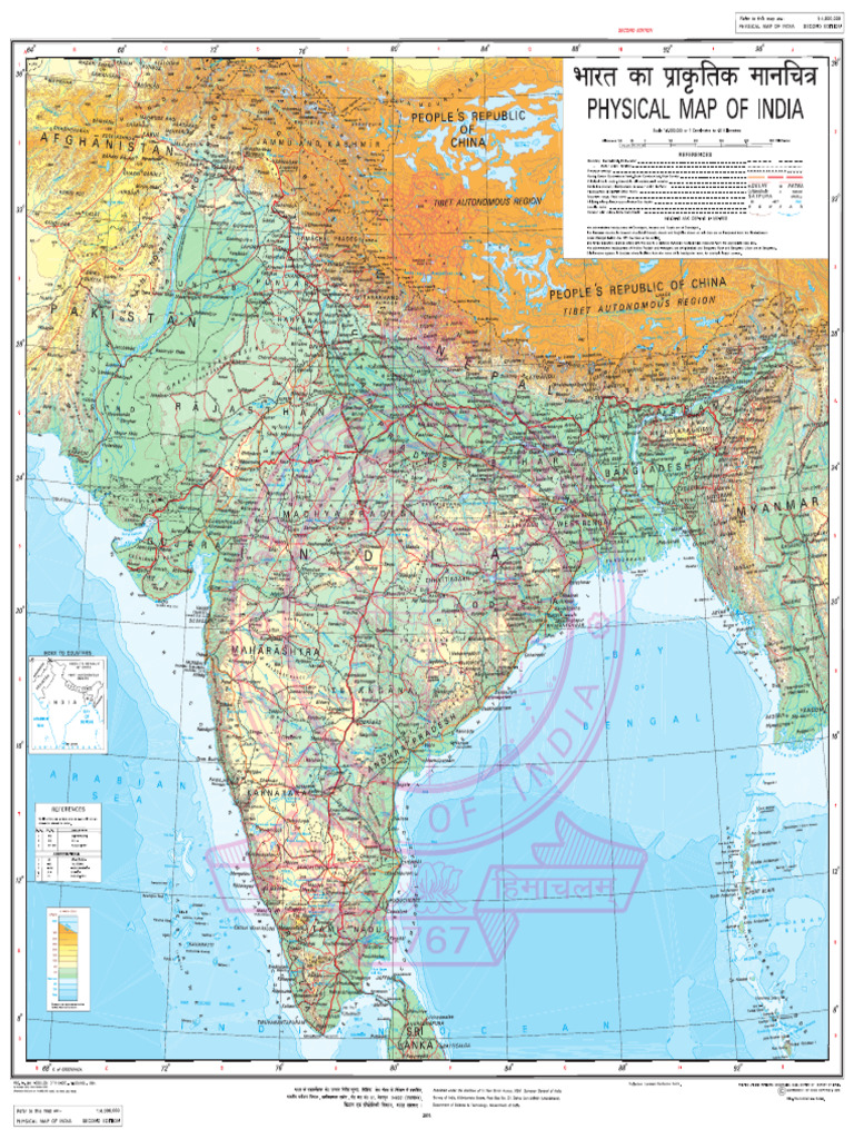 Physical Survey Map of India | PDF