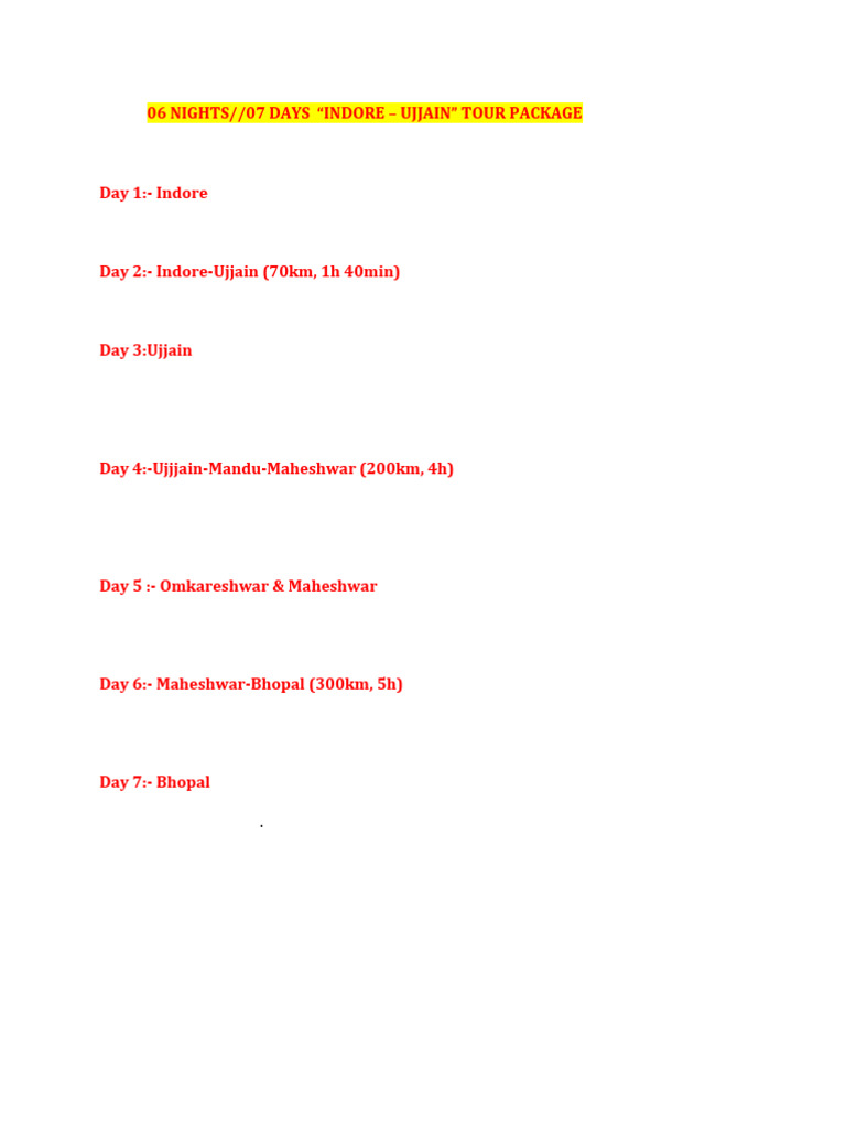 Ujjain Tour Package | PDF