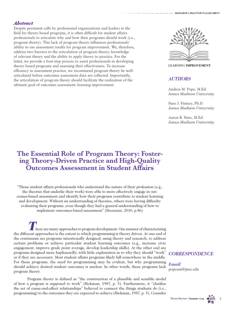 The Essential Role of Program Theory | PDF | Theory | Learning
