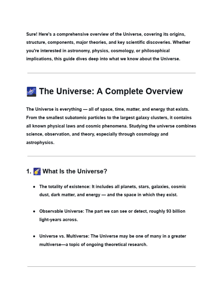 universe truth and what is after | PDF | Universe | Elementary Particle