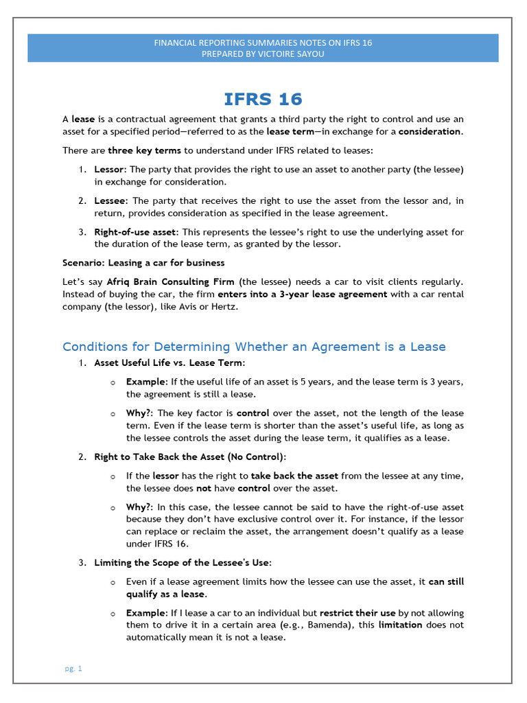 IFRS 16 Lease Summary and Insights | PDF | Lease | Depreciation