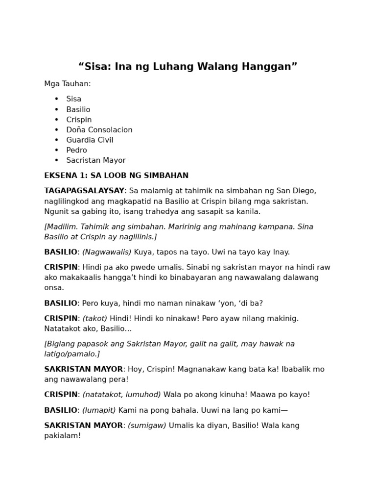 SISA ScriptOutline | PDF