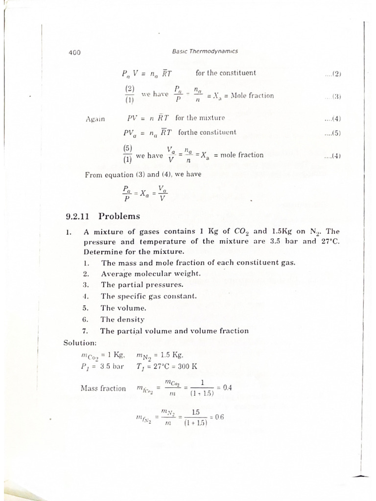 Ideal Real Gas Prob | PDF