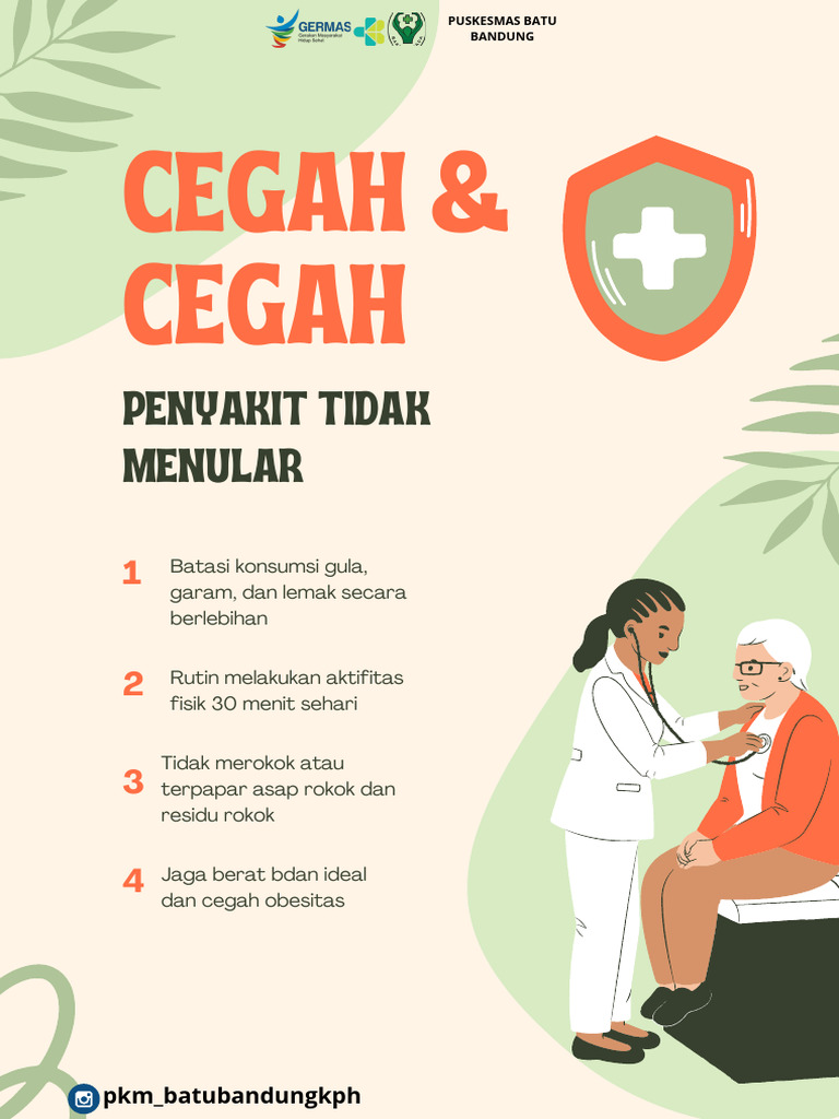 Oren Dan Hijau Ilustrasi Cegah Penyakit Tidak Menular Poster | PDF
