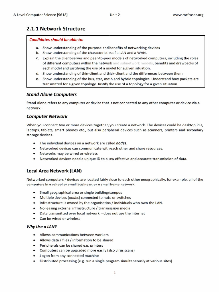 211 Networks NOTES | PDF