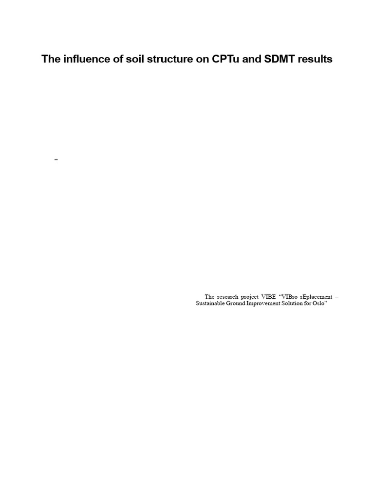 Oberhollenzer - The Influence of Soil Structure On CPTu and SDMT Results | PDF | Geotechnical ...