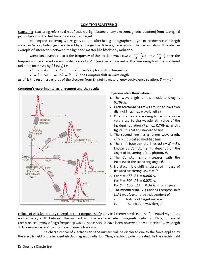 Quantum Mechanics - Compton Scattering | PDF | Electromagnetic Radiation | Scattering