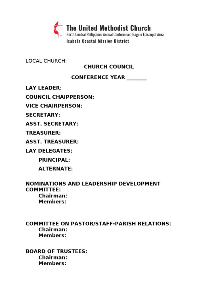 Church Council Positions Overview | PDF