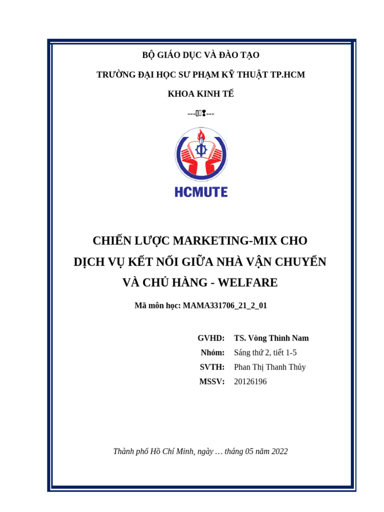 Phan Thị Thanh Thủy - 20126196 - QTMAR | PDF