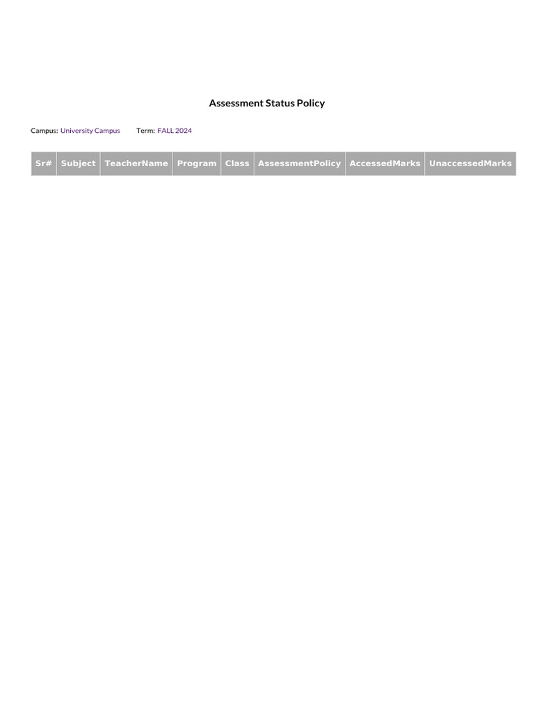 Assessment Status Policy | PDF