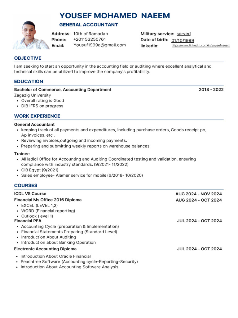 Yousef Cv بصوره | PDF