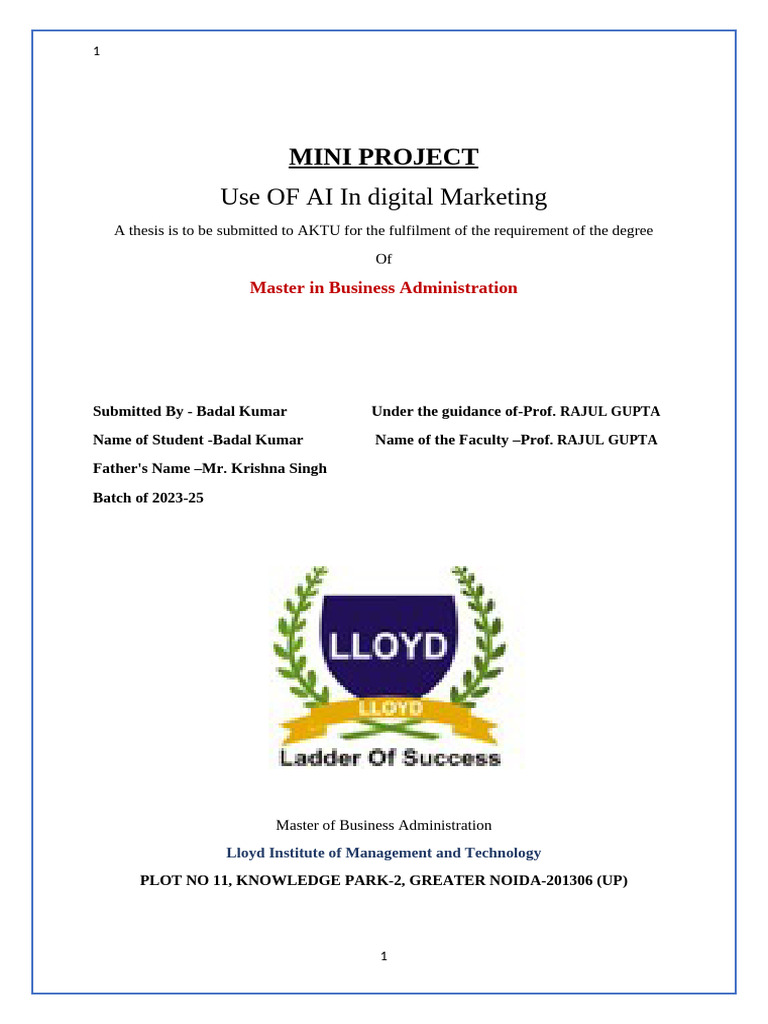 Badal Mini Project (2) 2 | PDF | Artificial Intelligence | Intelligence (AI) & Semantics