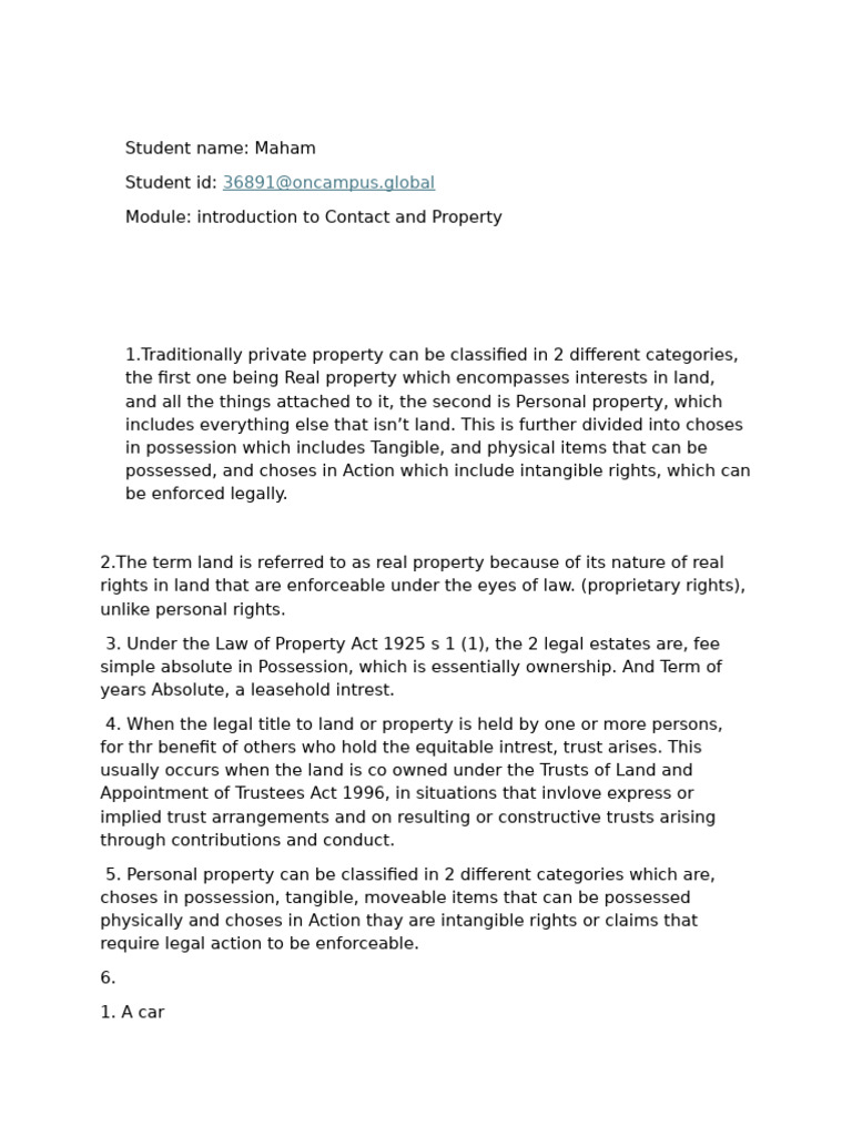 Property J Check Your Understanding | PDF