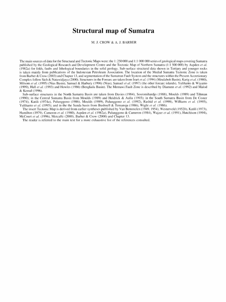 Structural and Tectonic Map of Sumatra | PDF | Geology | Tectonics
