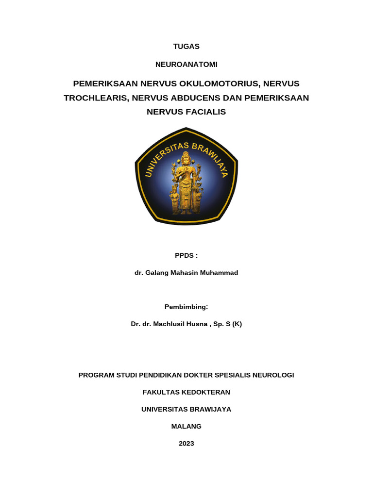 Pemeriksaan Saraf Okulomotor dan Facial | PDF