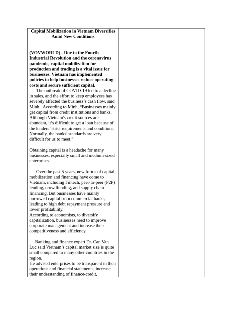 HW W4. Capital Mobilization in Vietnam Diversifies Amid New Conditions ...