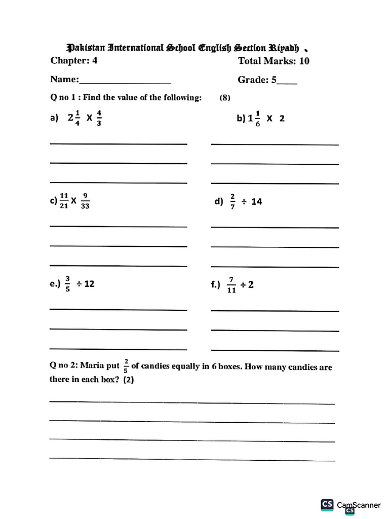 Math Worksheets 5 | PDF