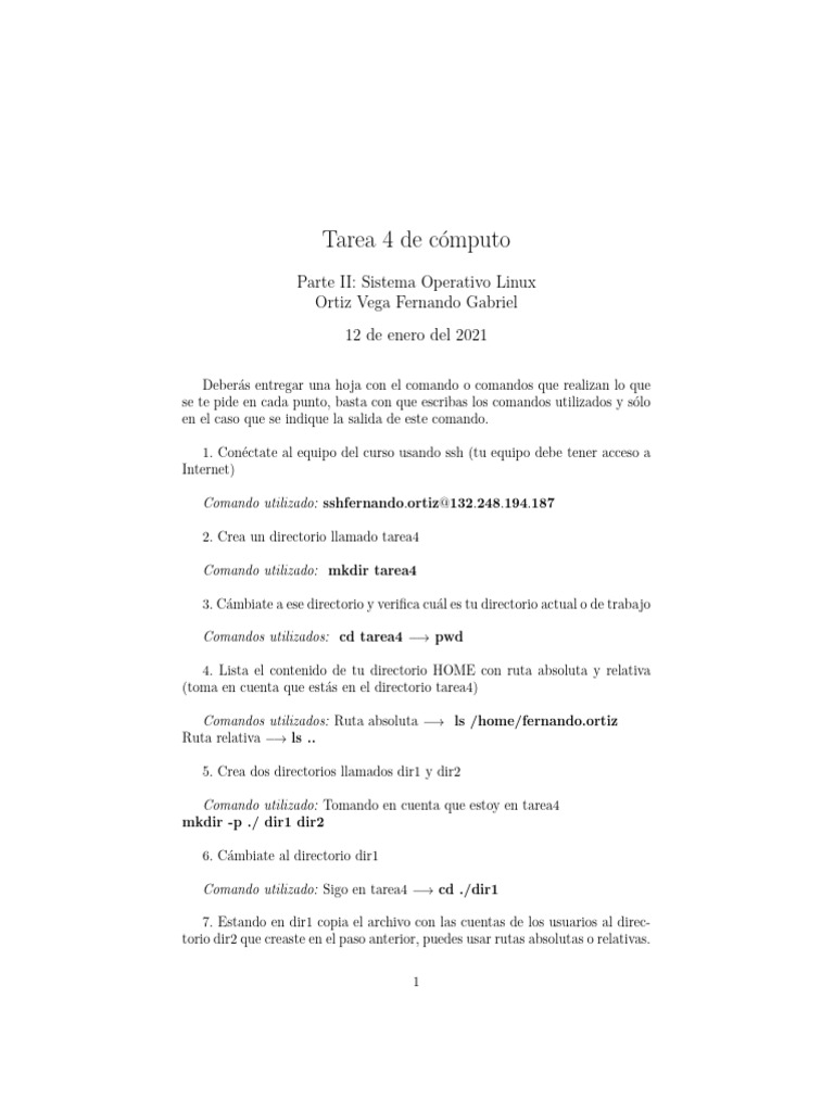 Tarea 4 de C Mputo | PDF | Archivo de computadora | Software del sistema