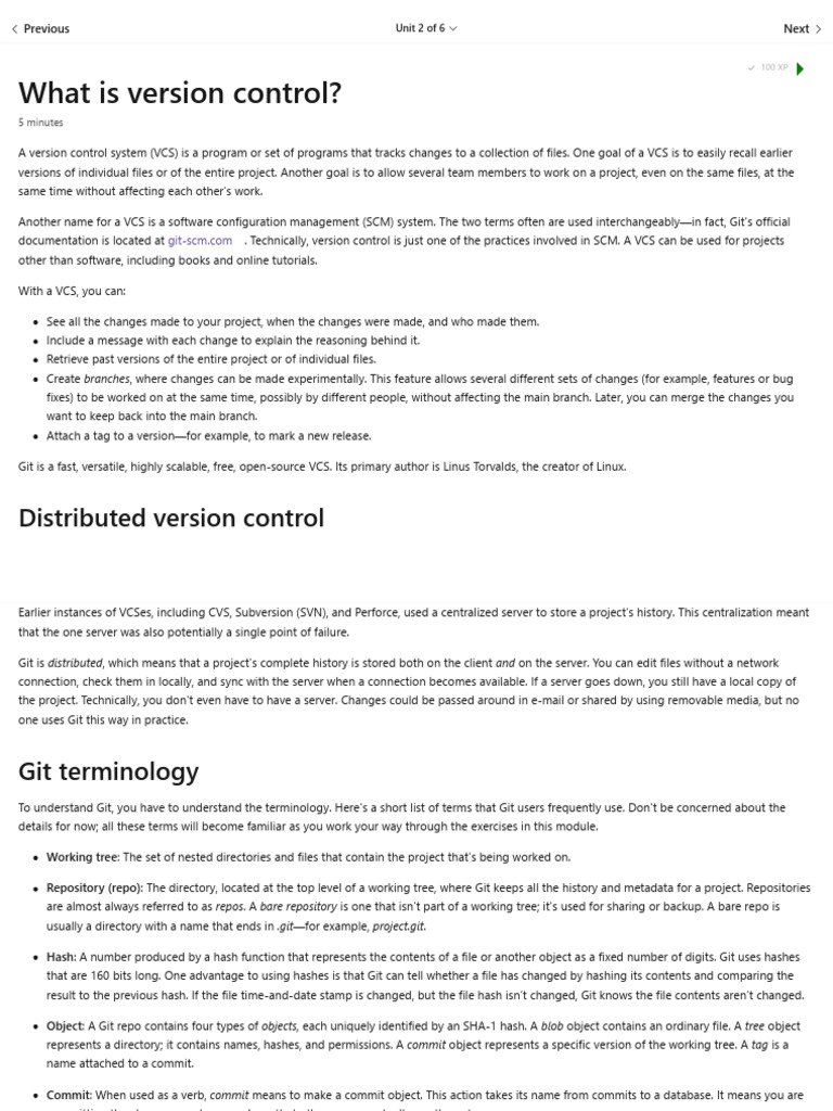 What Is Version Control - Training - Microsoft Learn | PDF | Version Control | Command Line ...